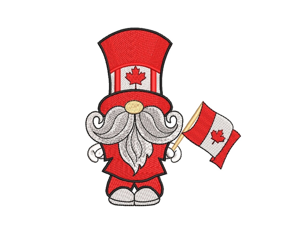 Canadian Gnome Patriotic Embroidery Design, 3 Sizes. - Etsy