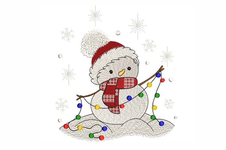 Snowman Machine Embroidery Design Winter Embroidery 4 - Etsy