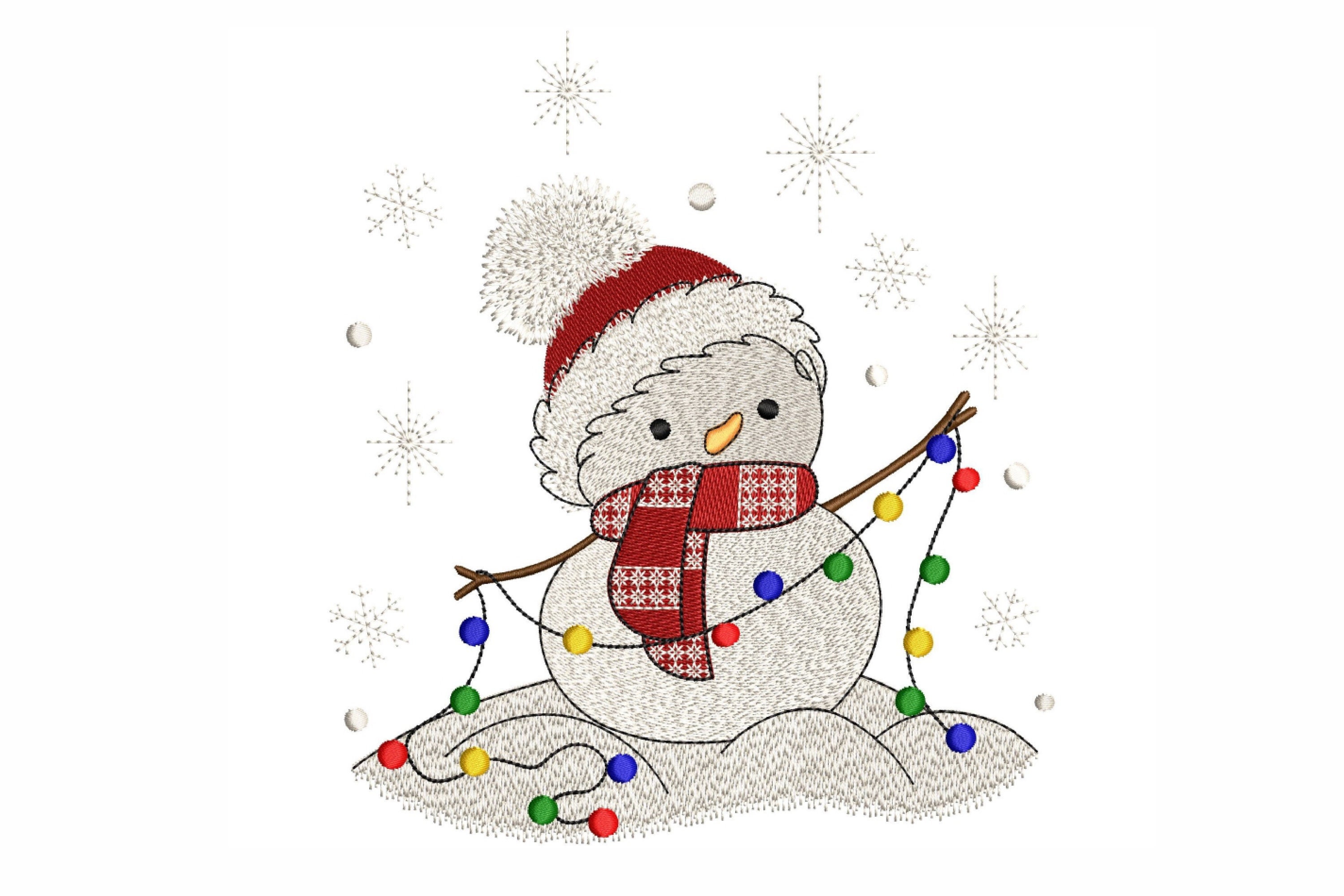 Snowman Machine Embroidery Design Winter Embroidery 4 - Etsy