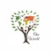One World Embroidery Design, Tree With Continents, Unity Eco Patch ...