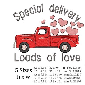 Car With Hearts Machine Embroidery Design, Special Delivery Loads of ...