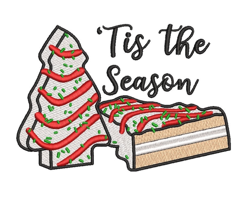 Little Debbie Christmas Tree Cake Embroidery Design 4 Sizes - Etsy