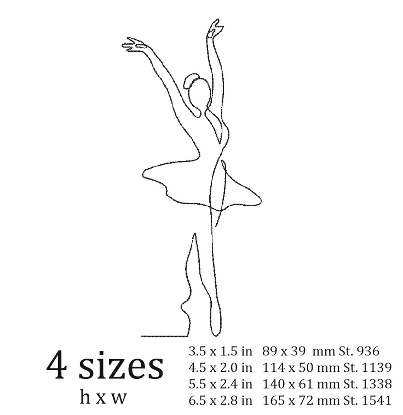 Ballerina Embroidery Design. - Etsy
