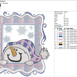 Snowman Machine Embroidery Design , Winter Embroidery, 5 Sizes, Instant ...