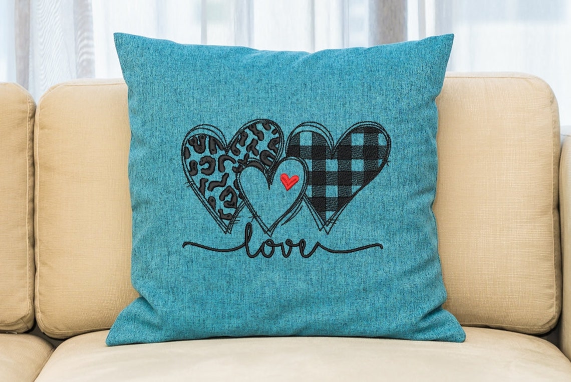 Heart Embroidery Design 5 Sizes Instant Download. - Etsy
