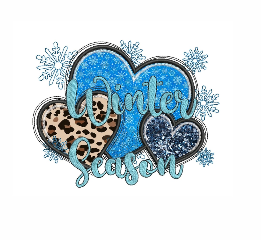 Winter Season Applique Embroidery Design, Christmas Embroidery Design ...