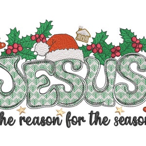 Jesus the Reason for the Season,faith Christmas Embroidery Design ...