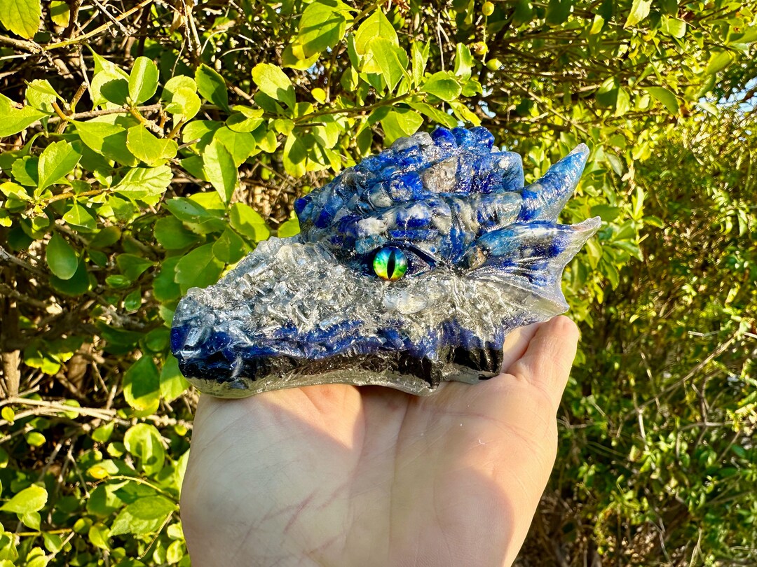 Royal Lapis Lazuli Orgonite Dragons W/ Crystal Quartz, for Purification ...