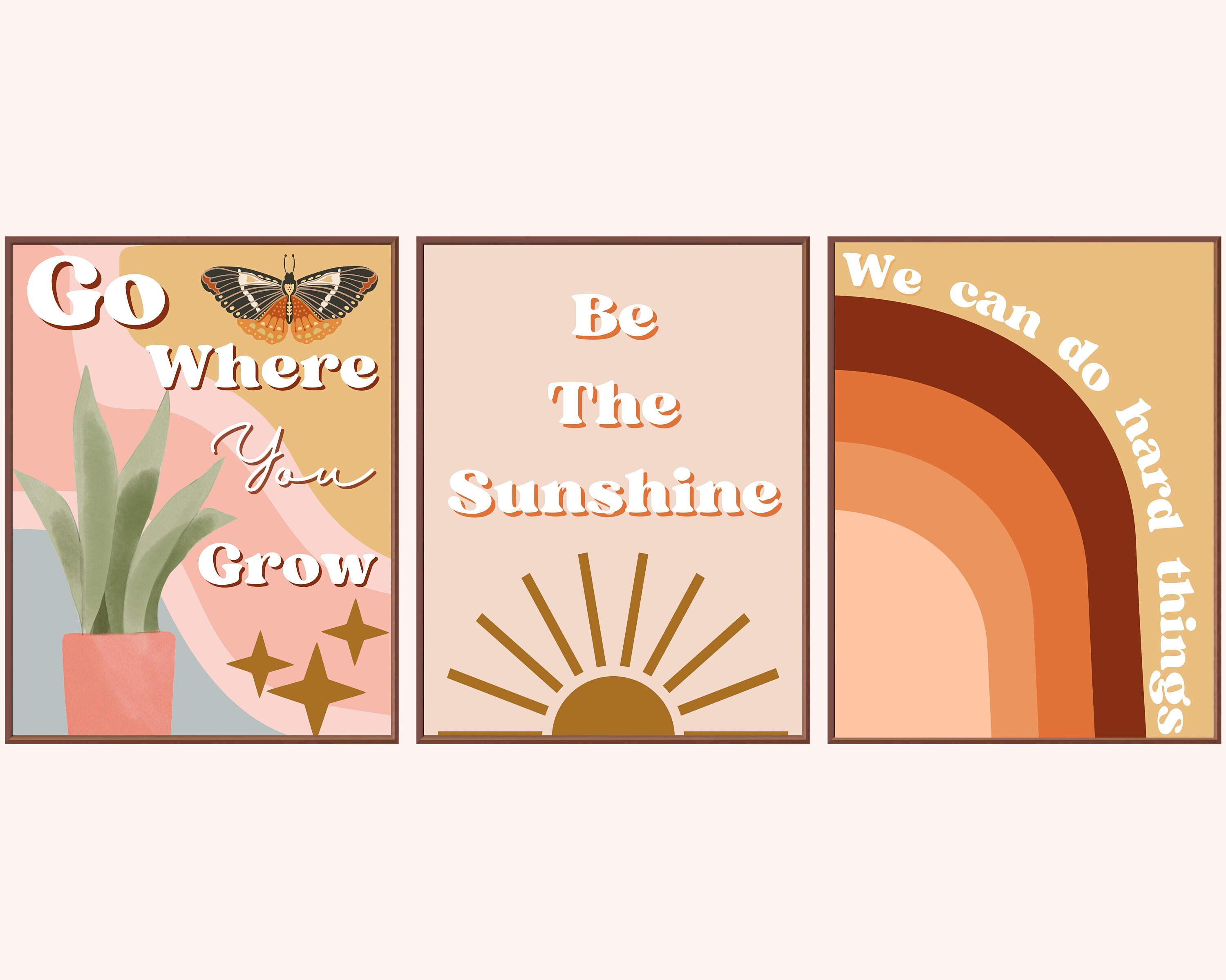 Boho Inspirational Posters (set of 6) Printable Posters, Digital ...