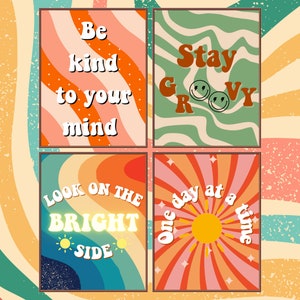 Groovy Inspirational Class (set of 8) Printable Posters, Digital ...