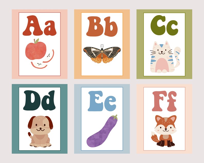 Rainbow Alphabet Posters set of 27 Printable Posters, Digital Downloads ...
