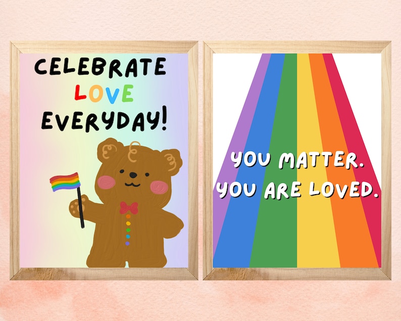 LGBTQ Pride Month (set of 6) Printable Posters, Digital Downloads ...