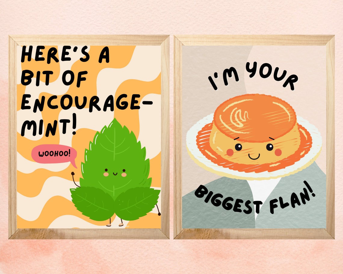 Funny Motivational Pun set of 11 Printable Posters, Digital Downloads ...