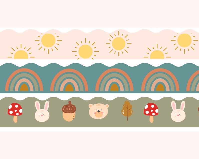 Boho Classroom Bulletin Board Borders (set of 6) Printable, Digital ...