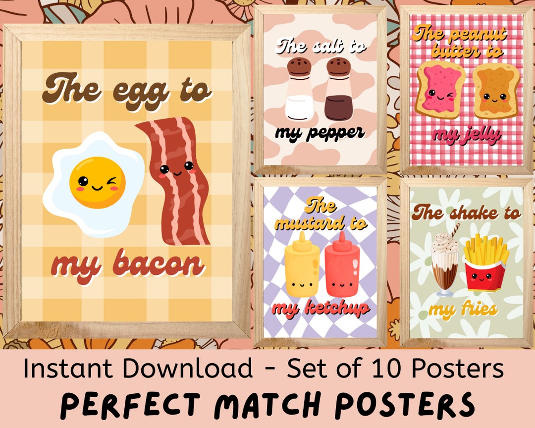 Funny Perfect Match (set of 10) Printable Posters, Digital Downloads ...