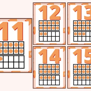 Base Ten Numbers Chart 1-20 (set of 20) Printable Posters, Digital ...