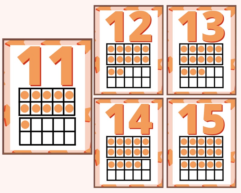 Base Ten Numbers Chart 1-20 (set of 20) Printable Posters, Digital ...