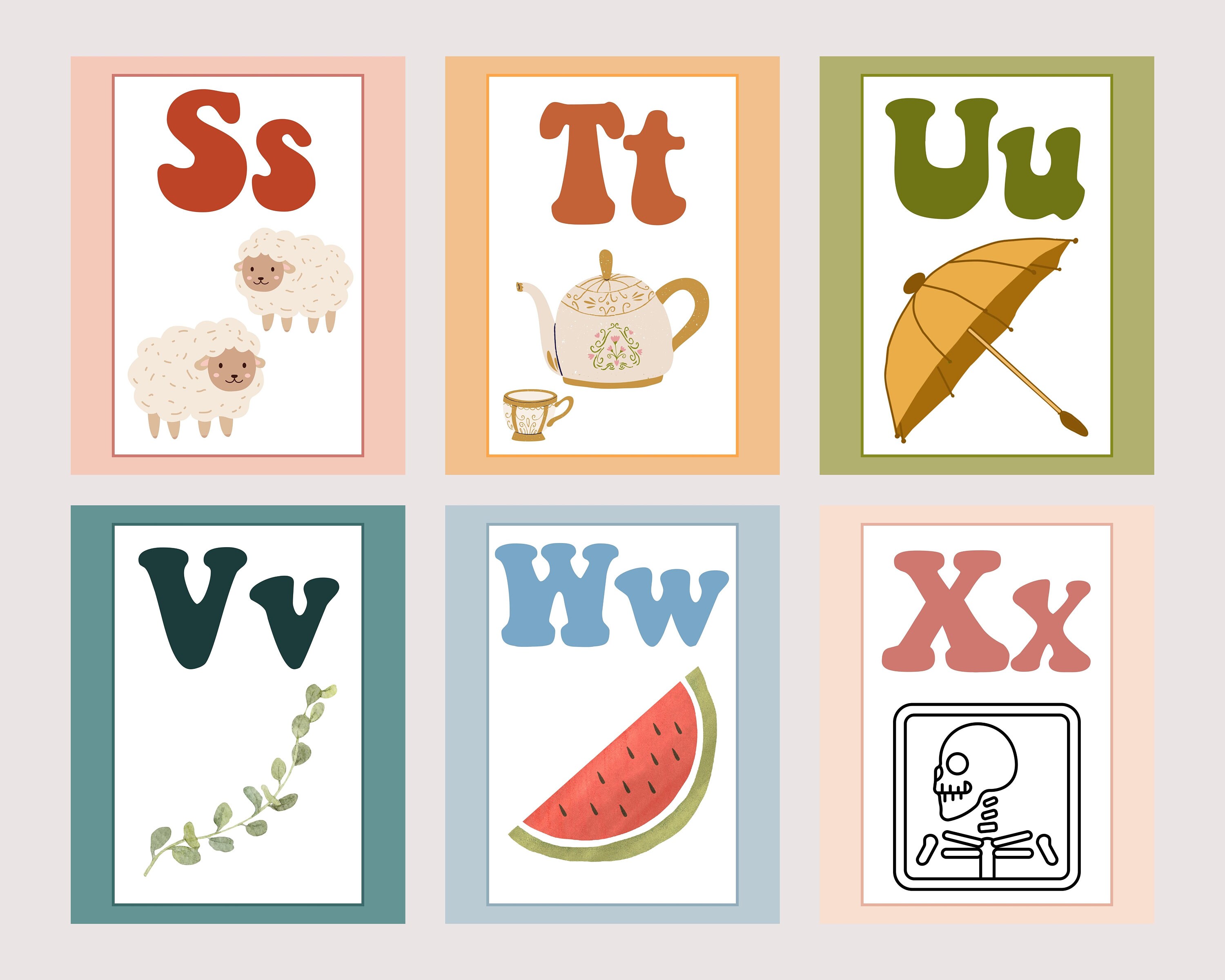 Rainbow Alphabet Posters set of 27 Printable Posters, Digital Downloads ...