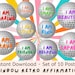 Retro Rainbow Disco Ball Positive Affirmation Stations Set of 10 ...
