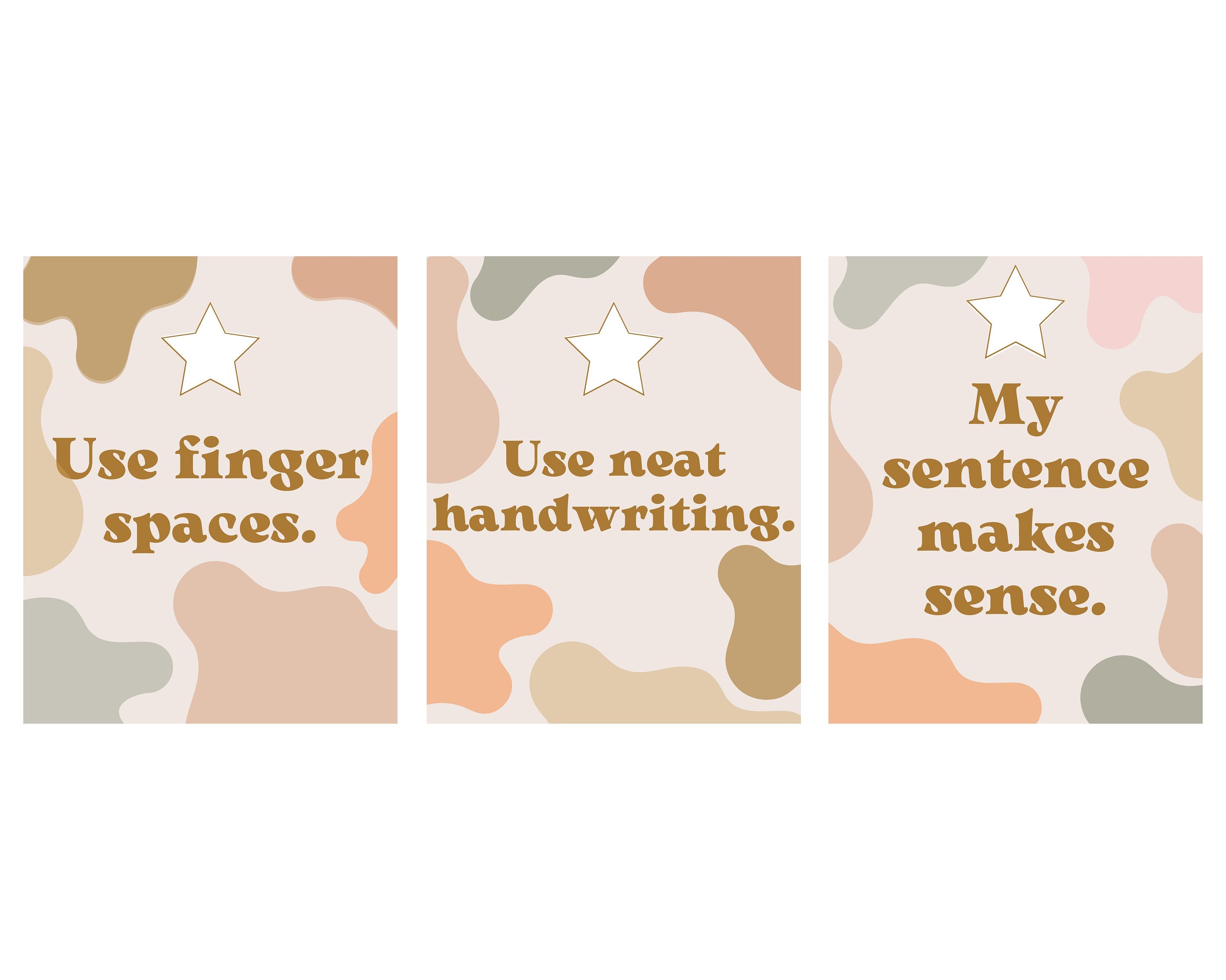 Boho Classroom 5-star Writing set of 5 Printable Posters, Digital ...