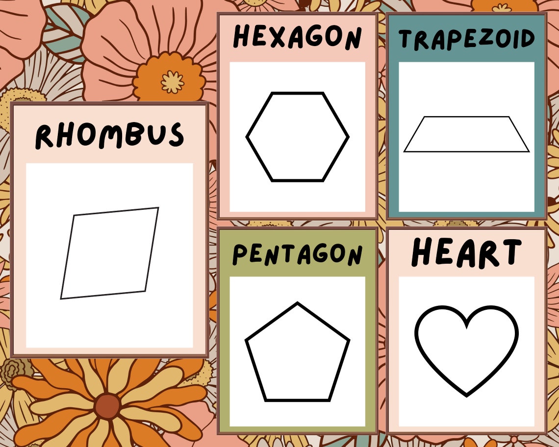 Basic Shapes and Colors set of 26 Printable Posters Digital - Etsy