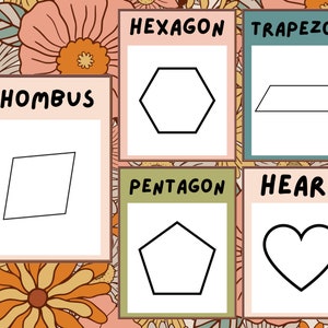 Basic Shapes and Colors (set of 26) Printable Posters, Digital ...