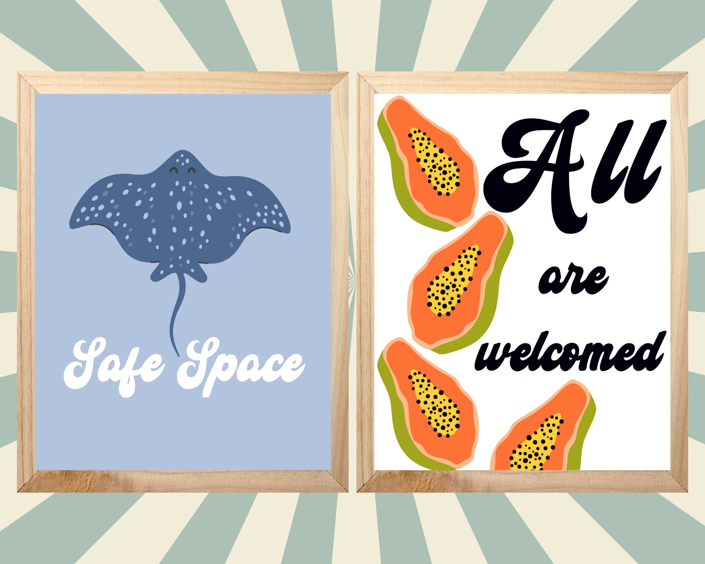 Retro Motivational Set of 7 Classroom Posters, Digitial Downloads ...