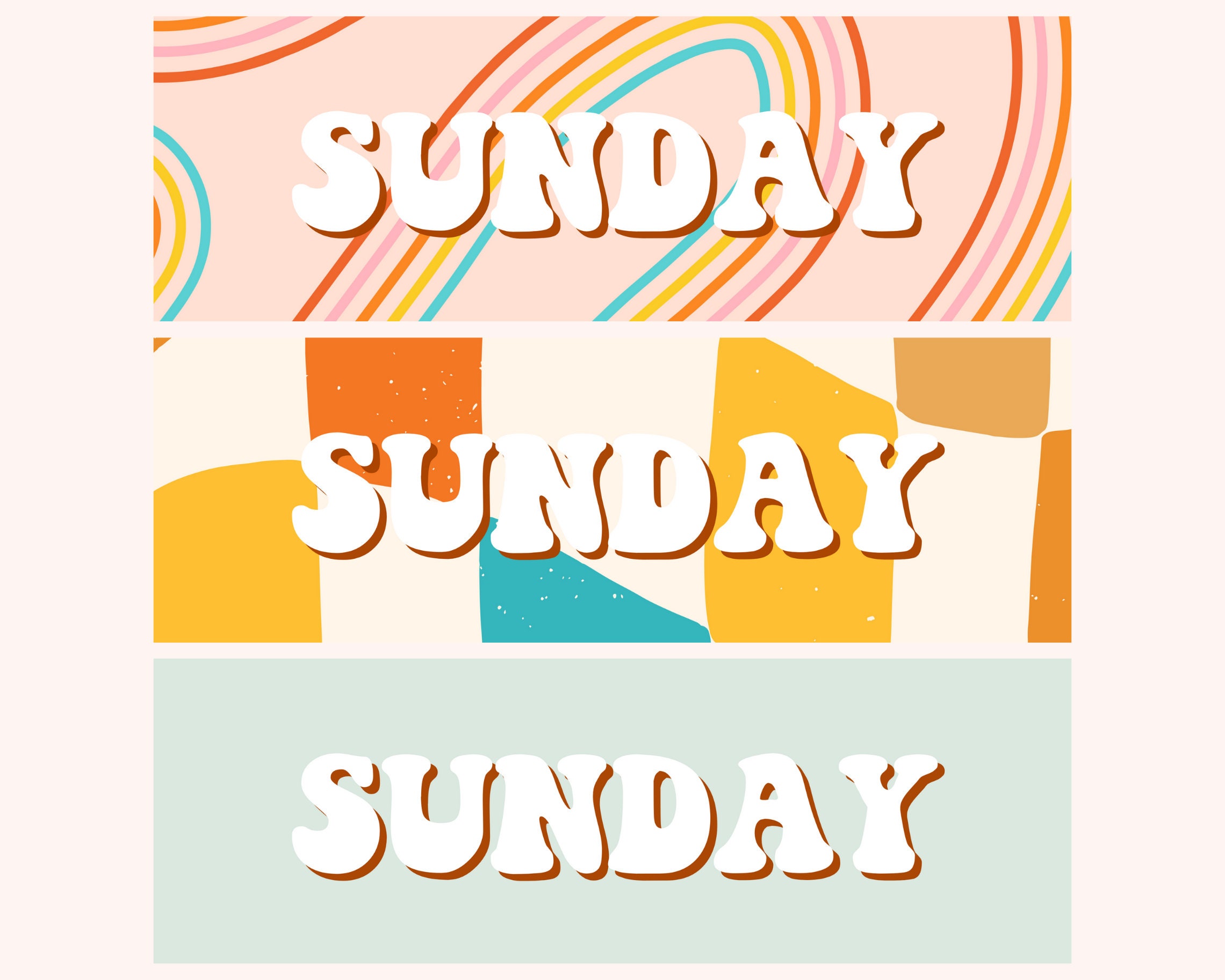 Groovy Weekday Labels (set of 24) Printable Labels, Digital Downloads ...