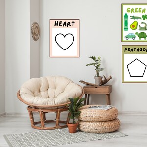 Basic Shapes and Colors (set of 26) Printable Posters, Digital ...