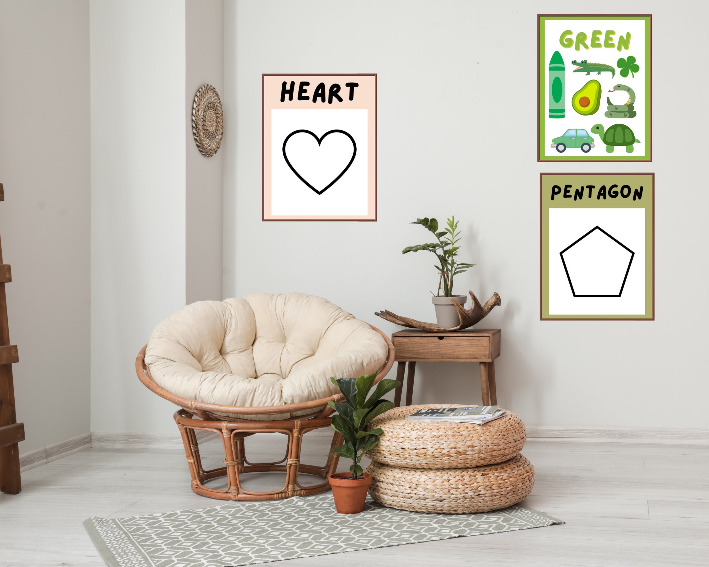 Basic Shapes and Colors (set of 26) Printable Posters, Digital ...