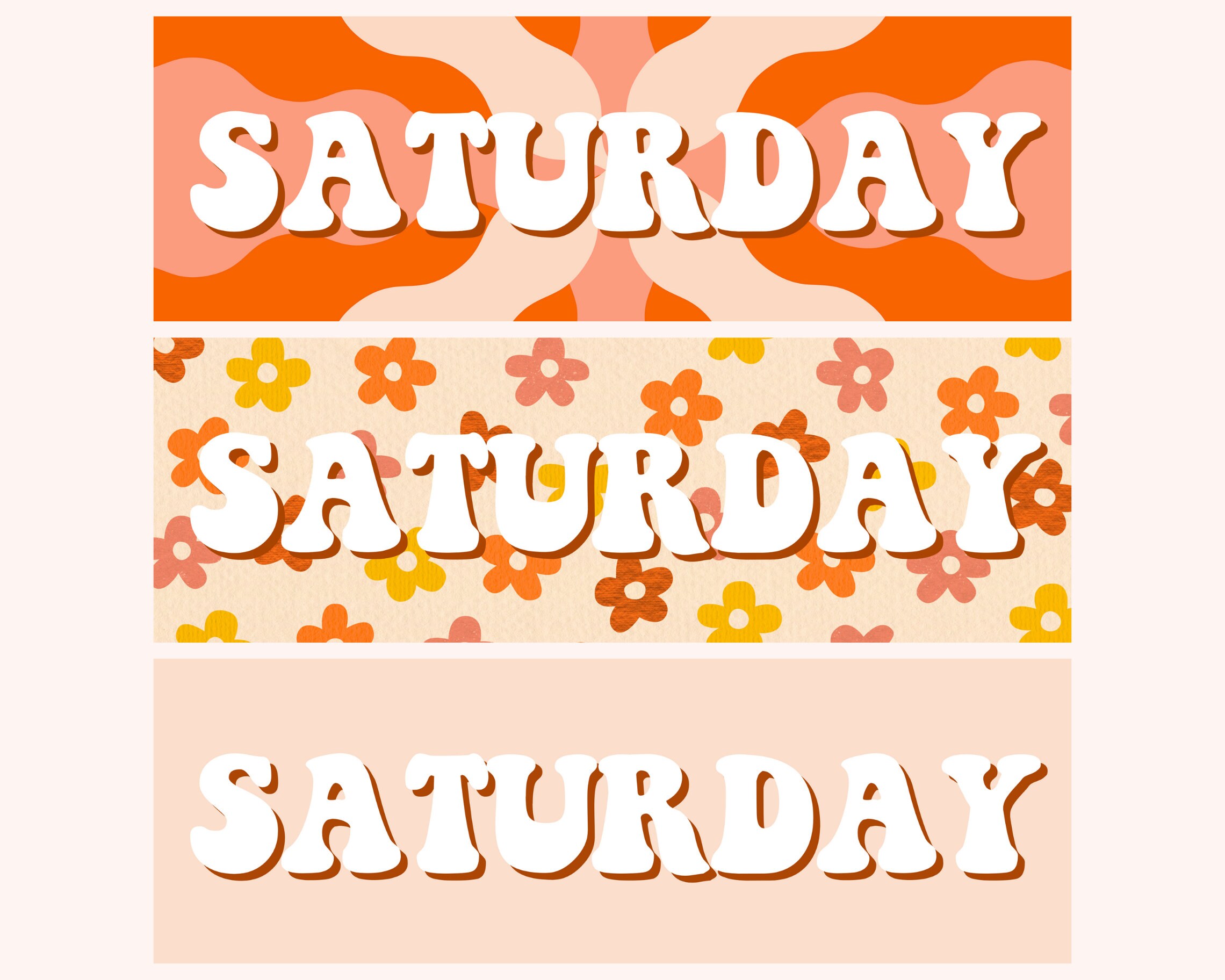 Groovy Weekday Labels (set of 24) Printable Labels, Digital Downloads ...