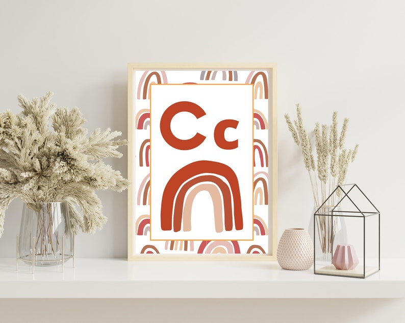 Boho Rainbow Alphabet Posters set of 26 Printable Posters, Digital ...