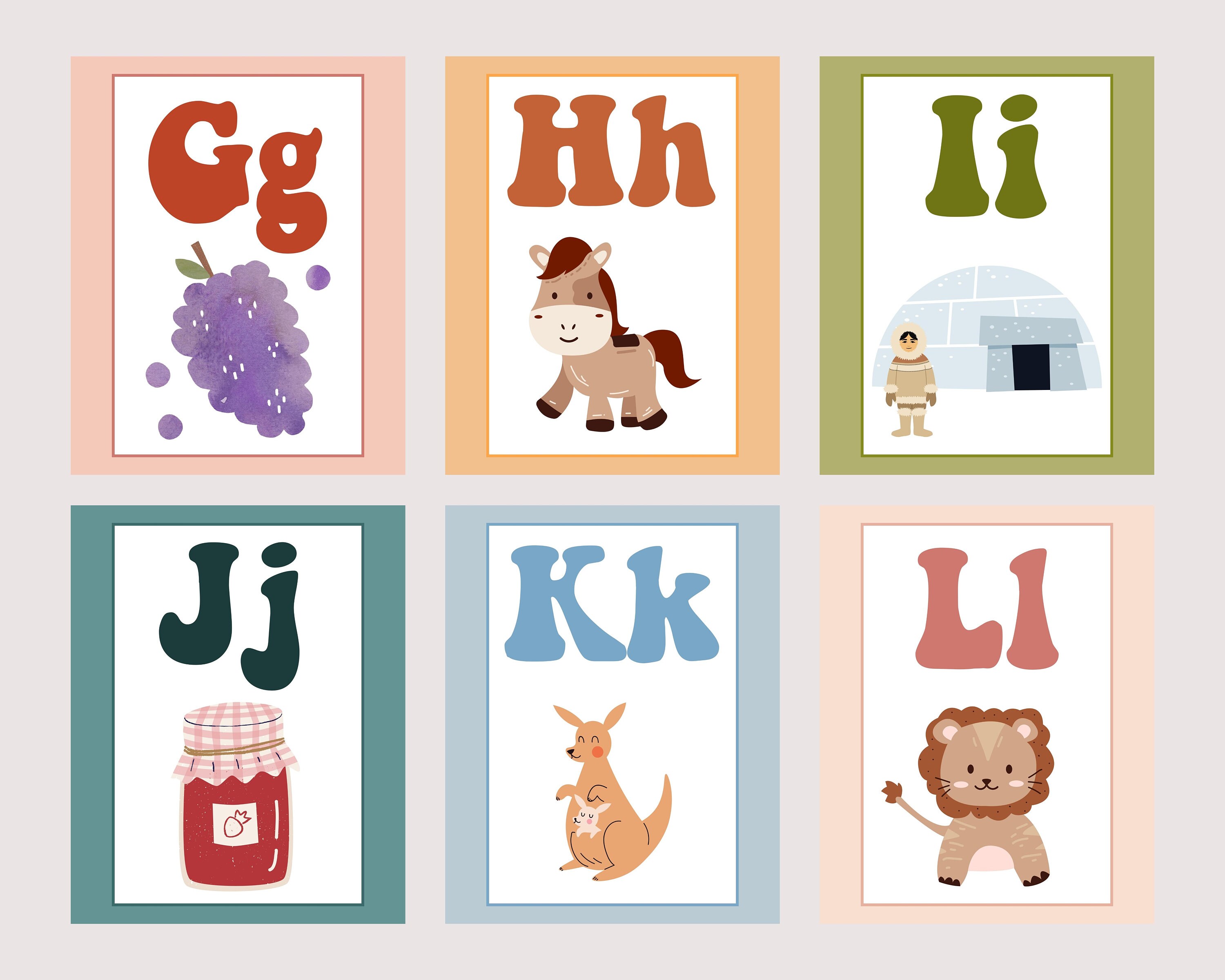 Rainbow Alphabet Posters set of 27 Printable Posters, Digital Downloads ...