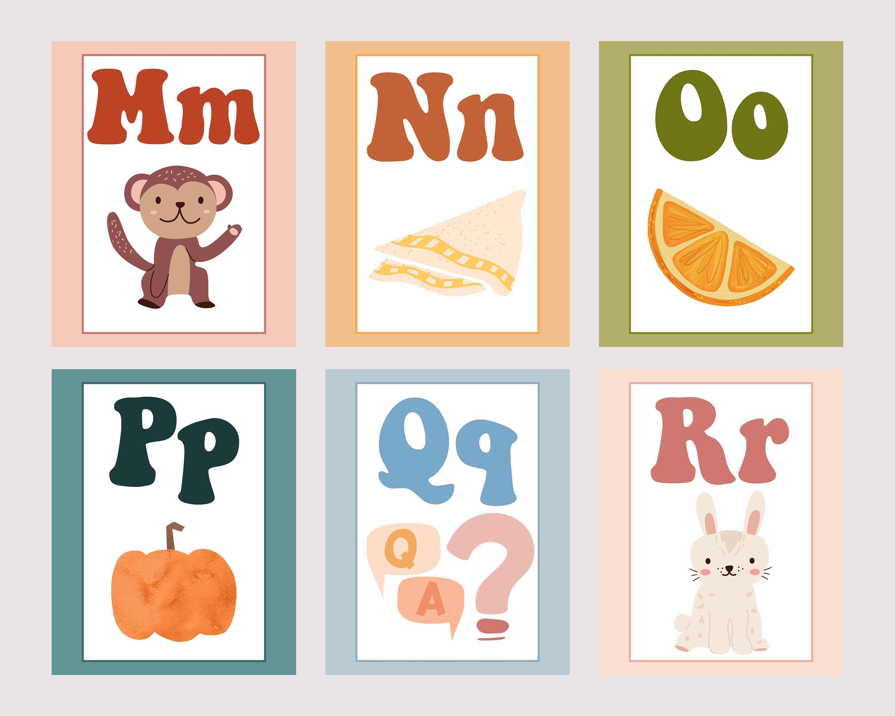 Rainbow Alphabet Posters set of 27 Printable Posters, Digital Downloads ...