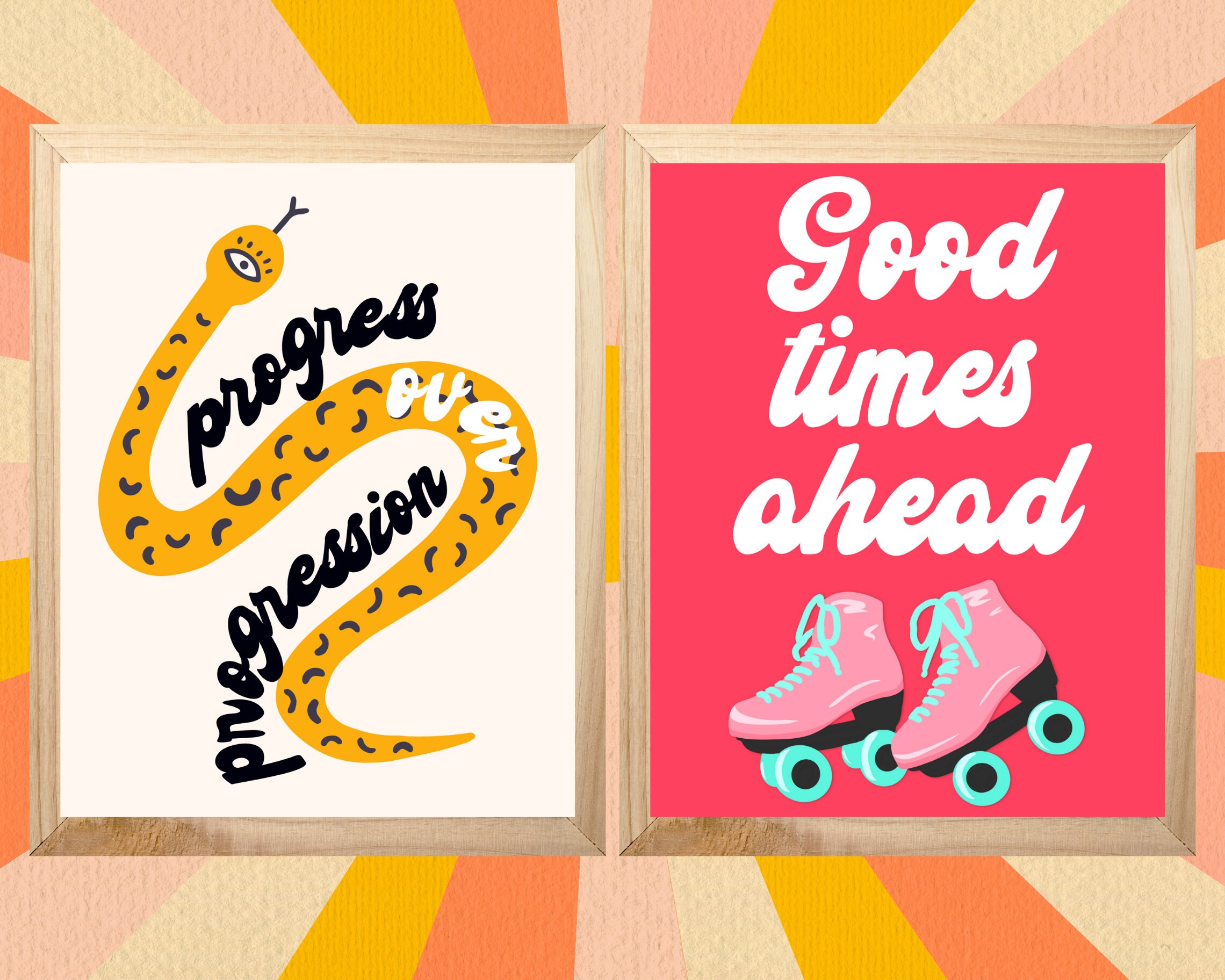 Retro Motivational Set of 7 Classroom Posters, Digitial Downloads ...
