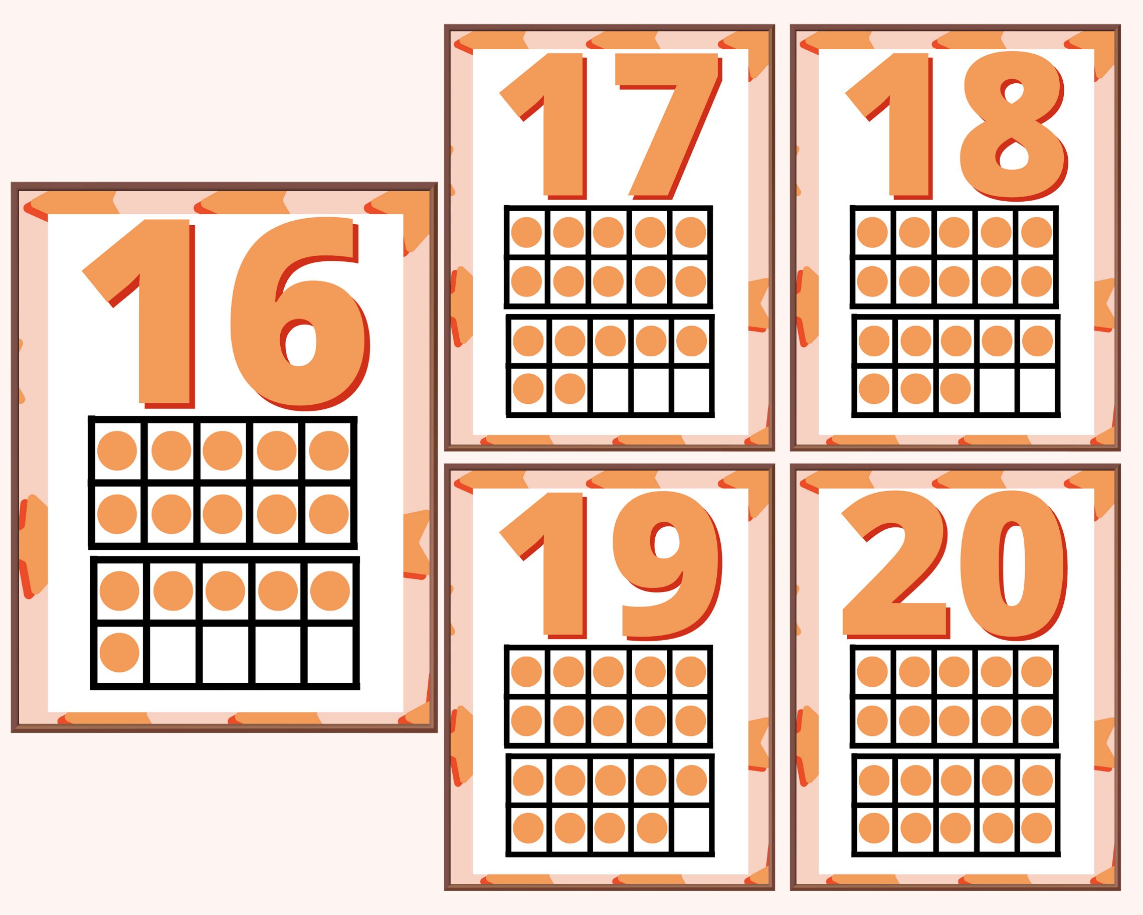 Base Ten Numbers Chart 1-20 (set of 20) Printable Posters, Digital ...