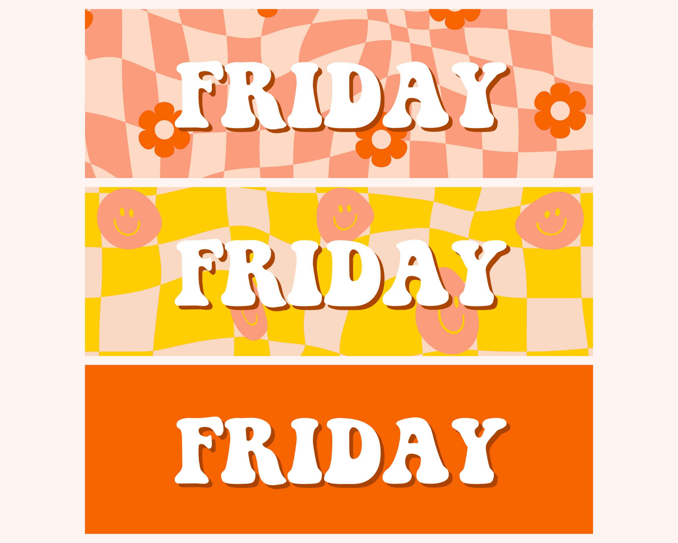Groovy Weekday Labels (set of 24) Printable Labels, Digital Downloads ...