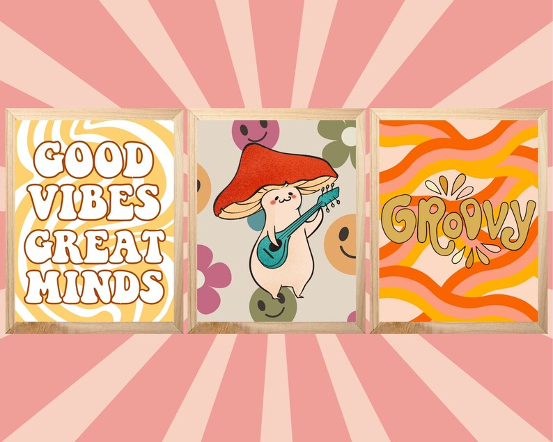 Groovy Inspirational Class set of 12 Printable Posters - Etsy