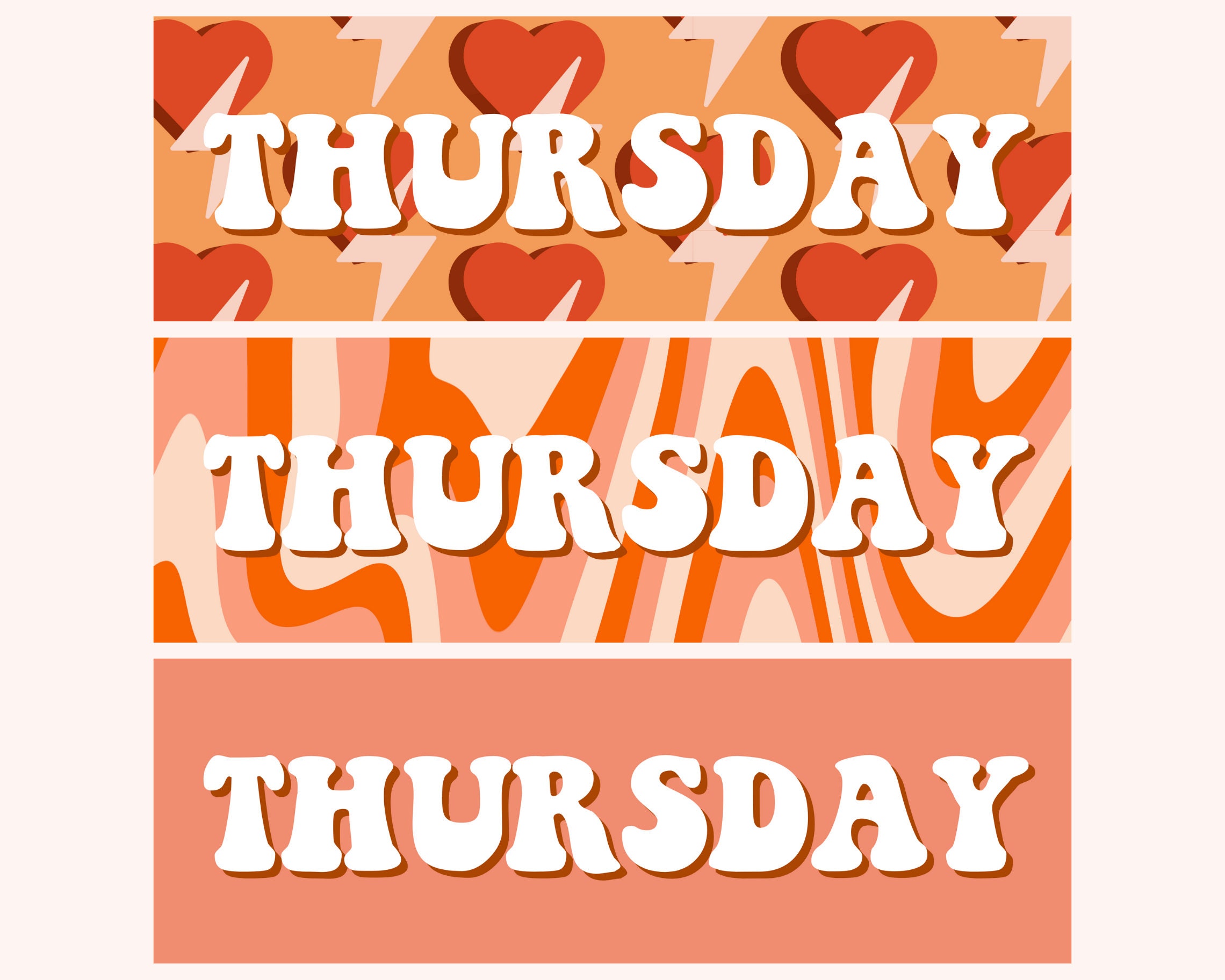 Groovy Weekday Labels (set of 24) Printable Labels, Digital Downloads ...