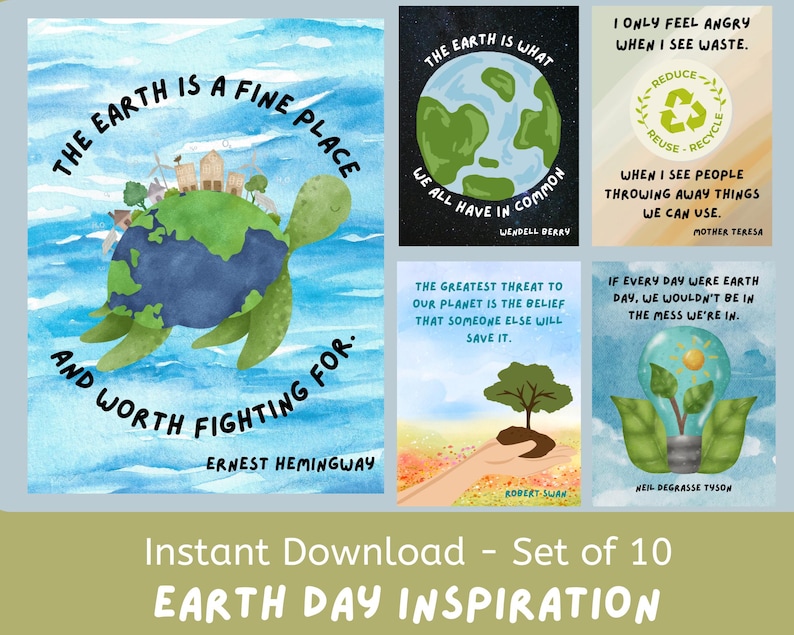 Inspirational Earth Day Quotes (set of 10) Instant Digital Download ...