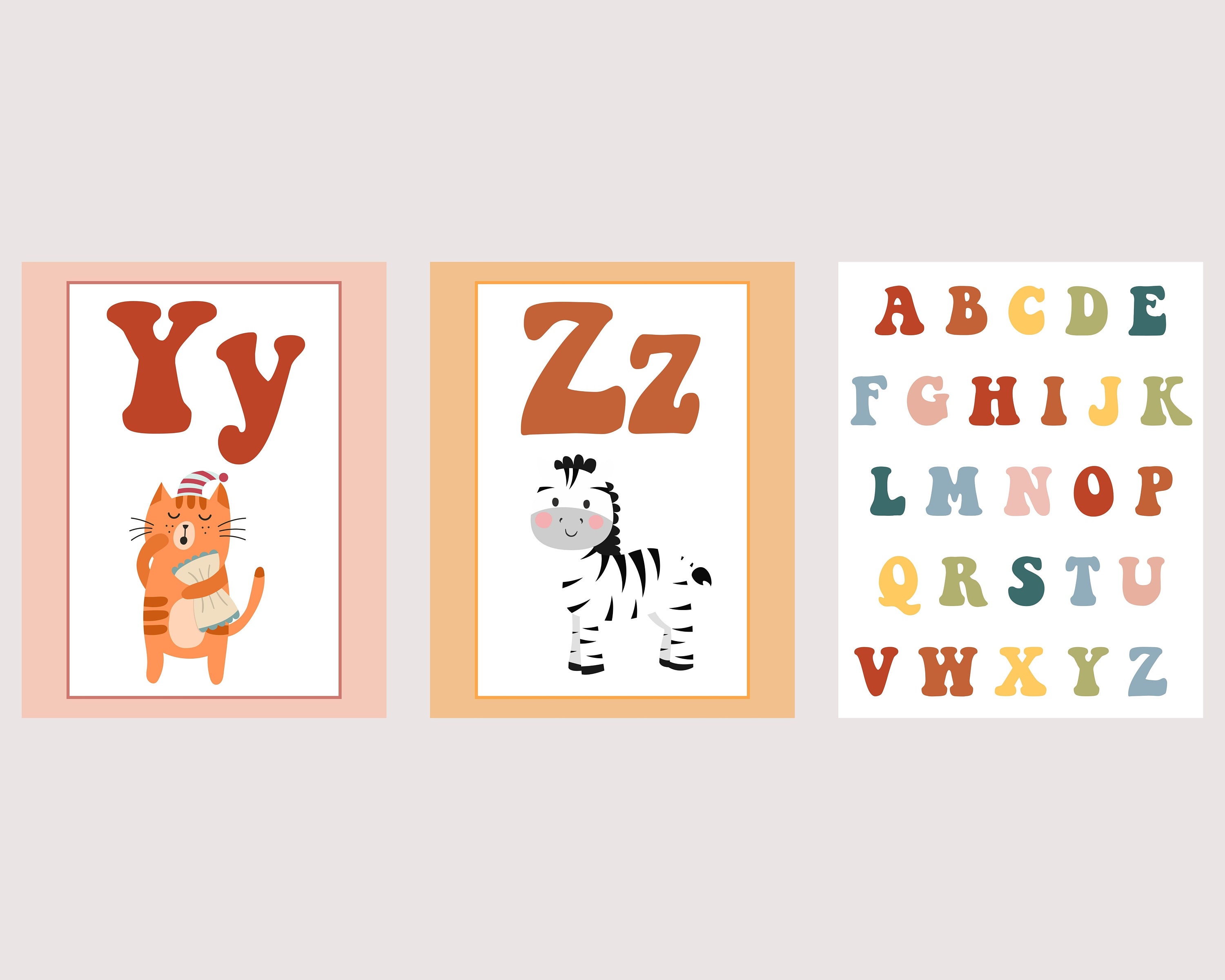 Rainbow Alphabet Posters set of 27 Printable Posters, Digital Downloads ...
