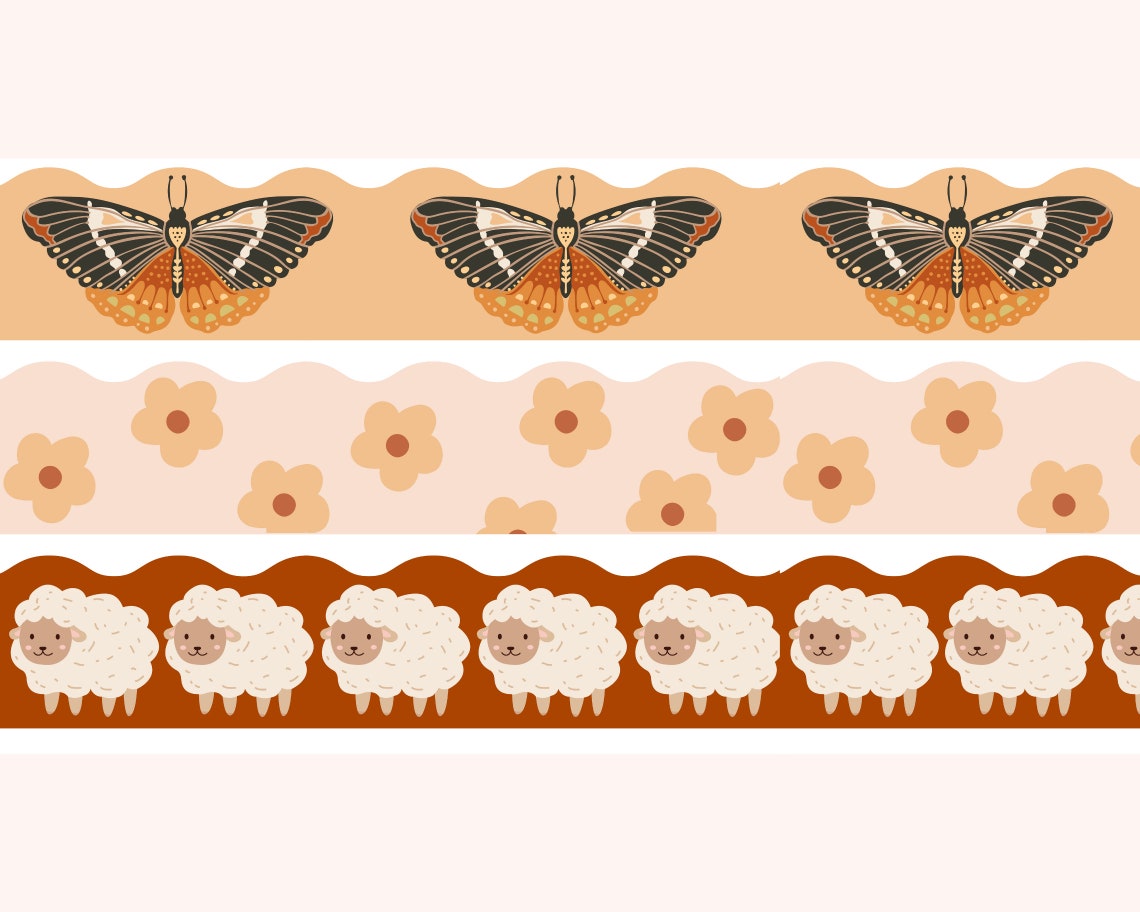 Boho Classroom Bulletin Board Borders (set of 6) Printable, Digital ...