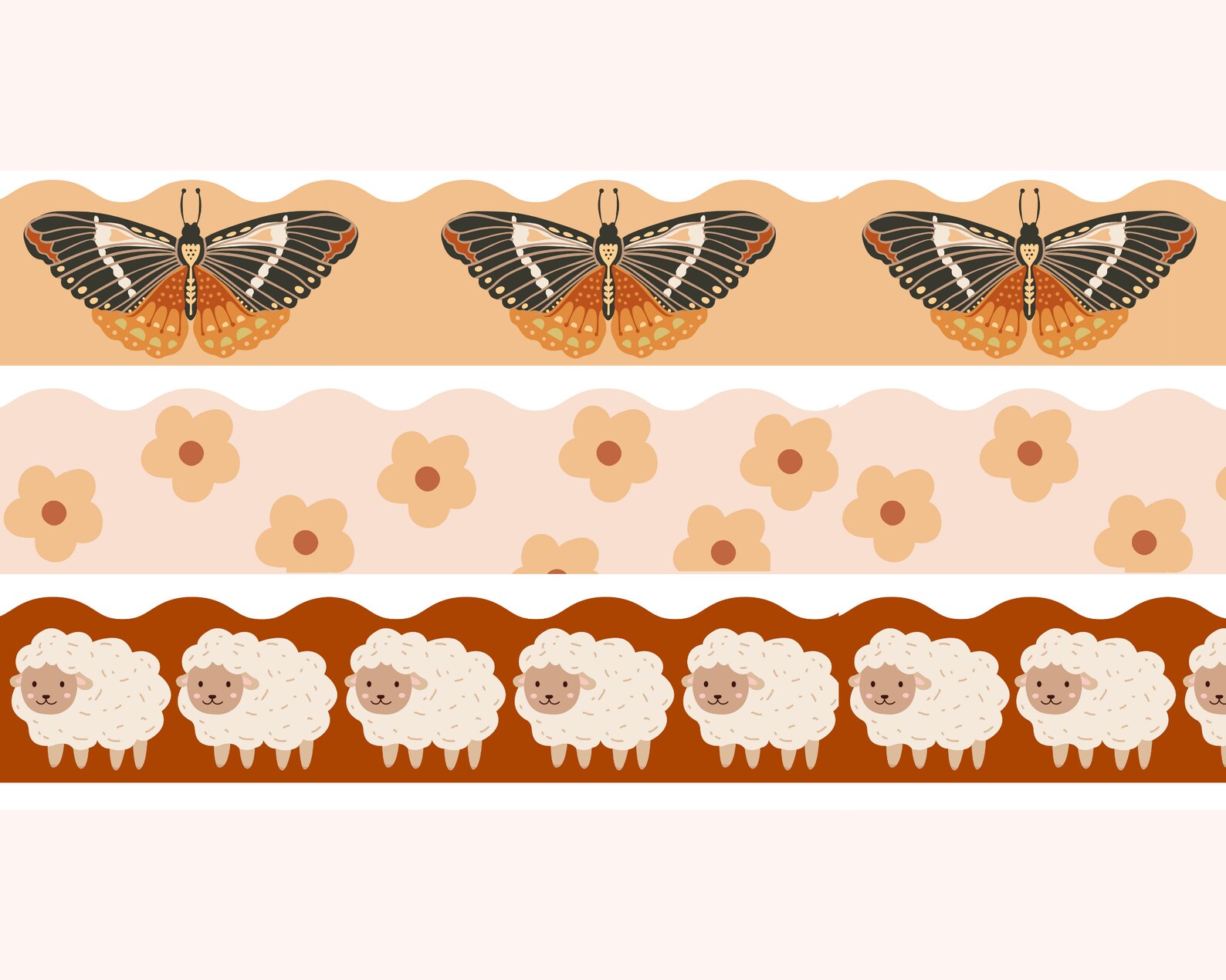 Boho Classroom Bulletin Board Borders (set of 6) Printable, Digital ...