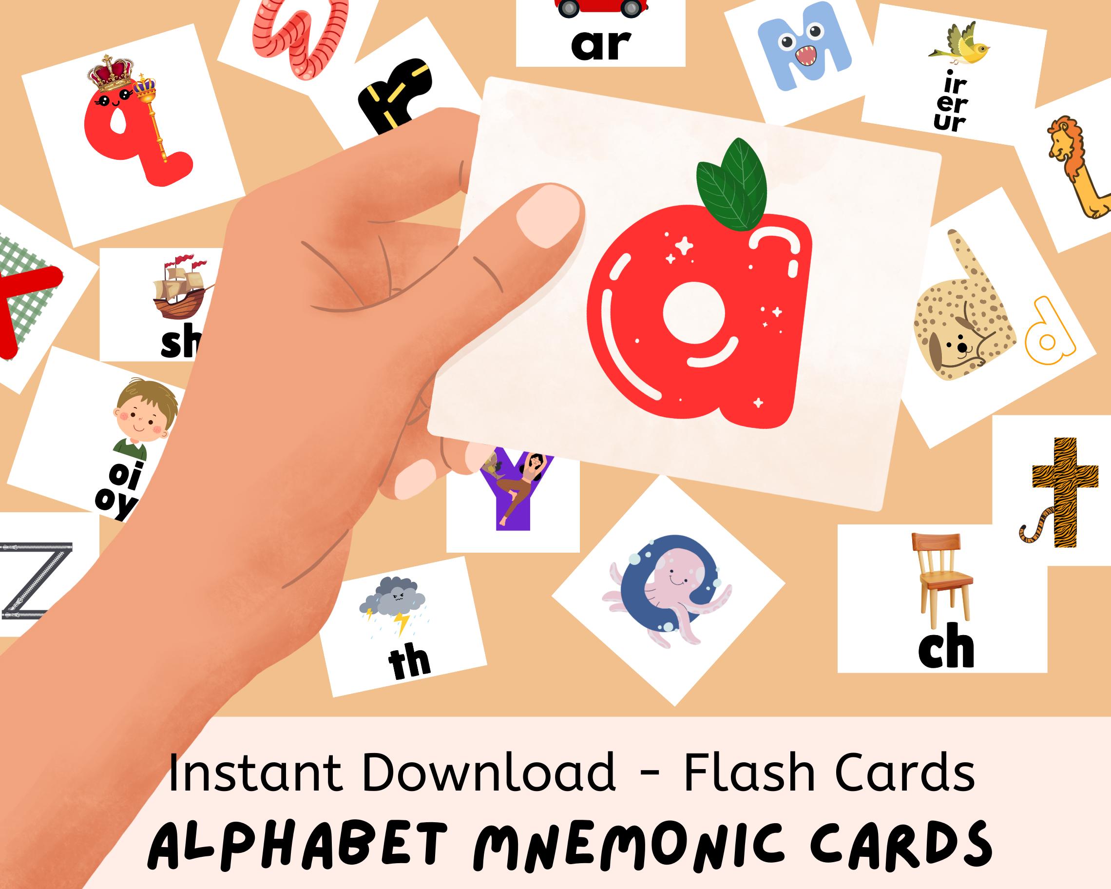 Alphabet Mnemonic Cards, Blends, Diphthongs, R-controlled, Elementary ...