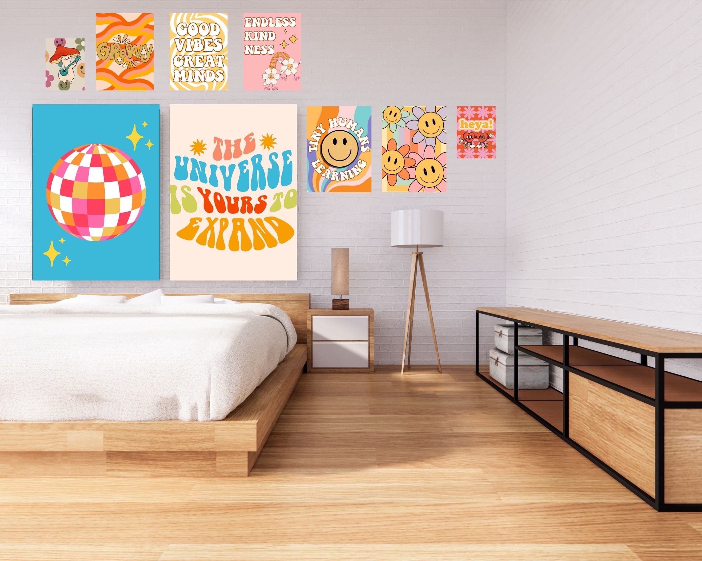 Groovy Inspirational Class set of 12 Printable Posters - Etsy