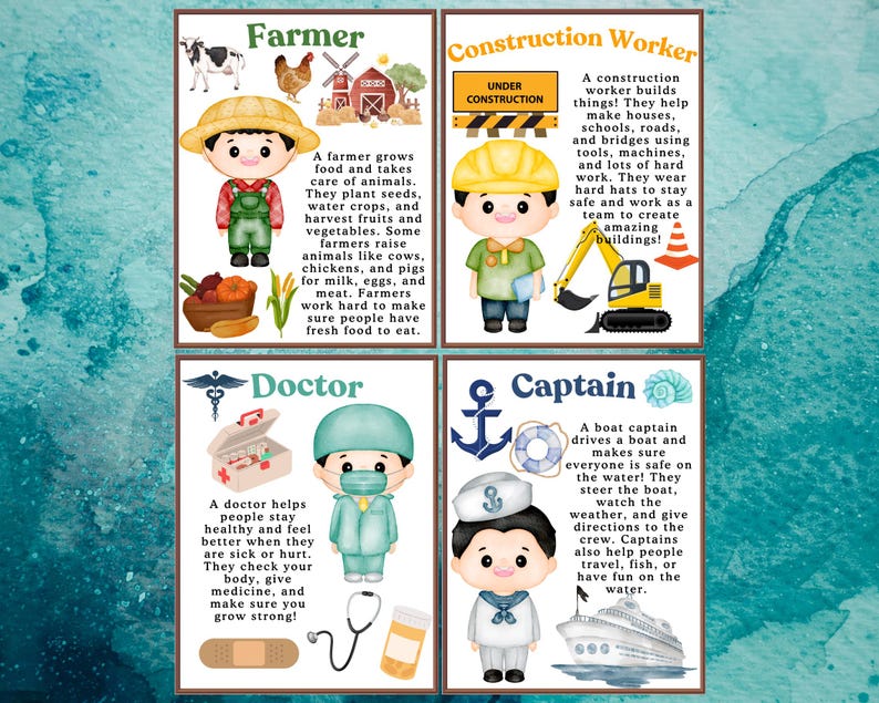 Learn About Occupation Jobs (set of 23 Printable Posters ...