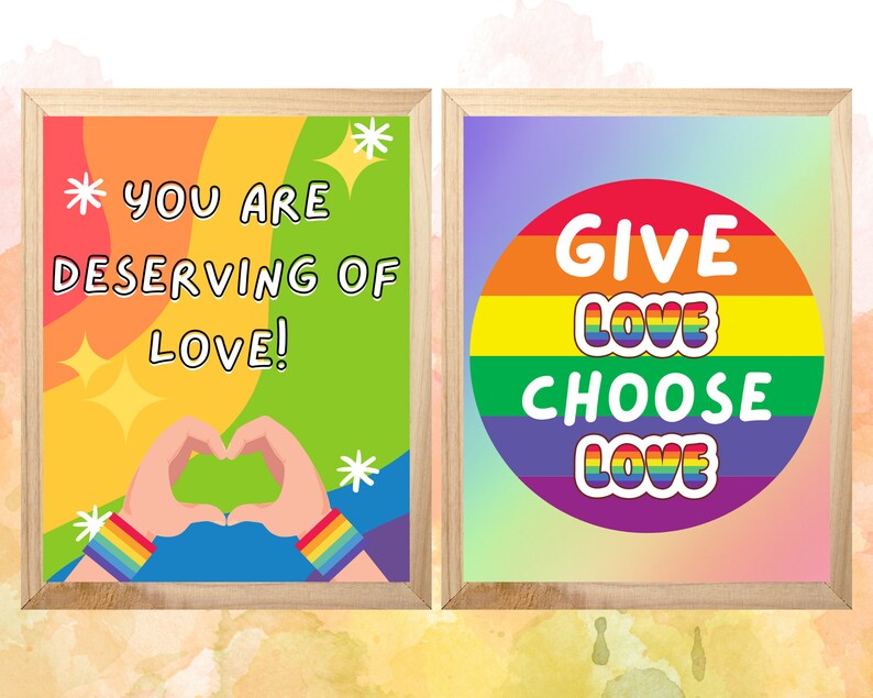 LGBTQ Pride Month (set of 6) Printable Posters, Digital Downloads ...