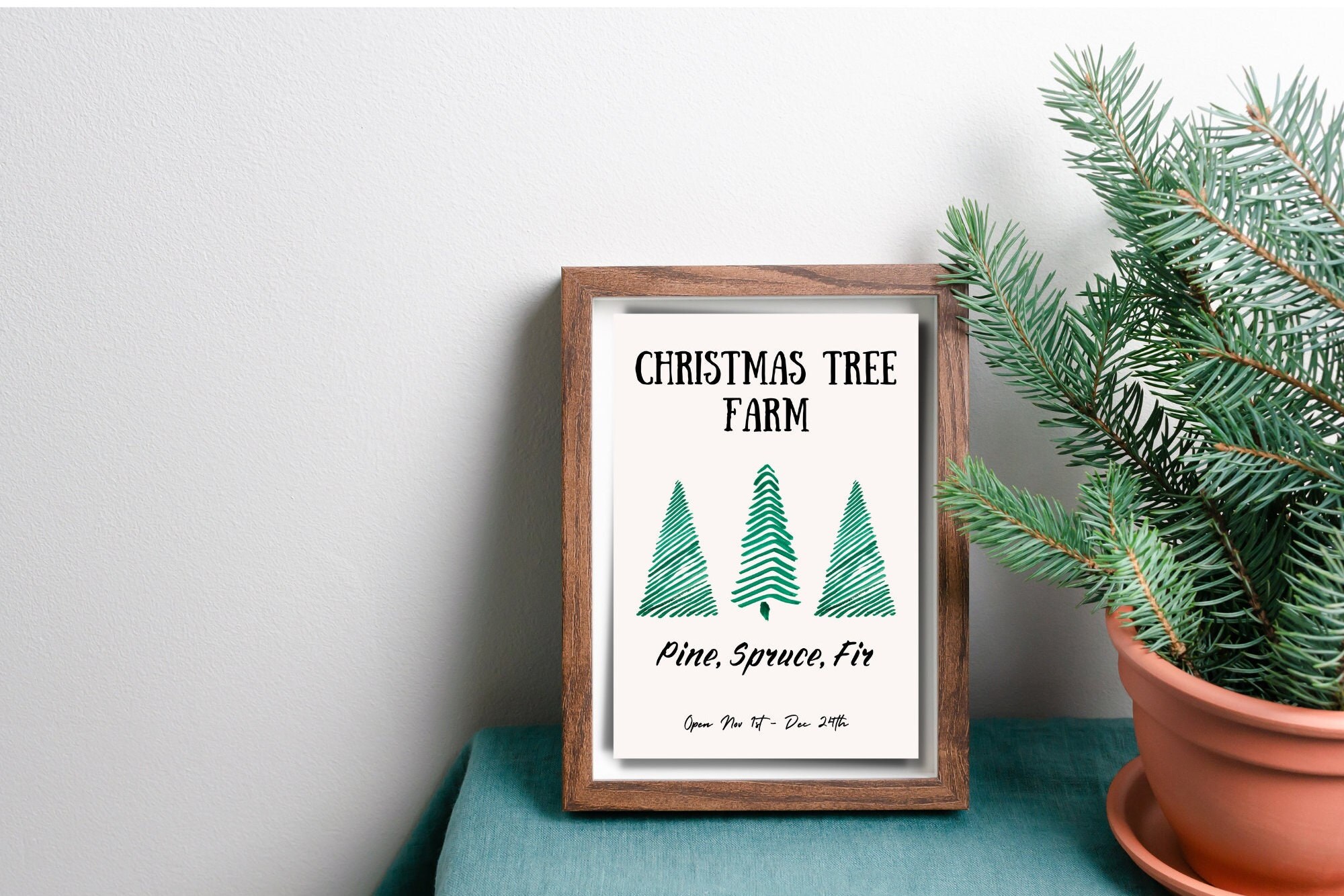 Printable Christmas Tree Farm Wall Art christmas Decor, Christmas Wall ...