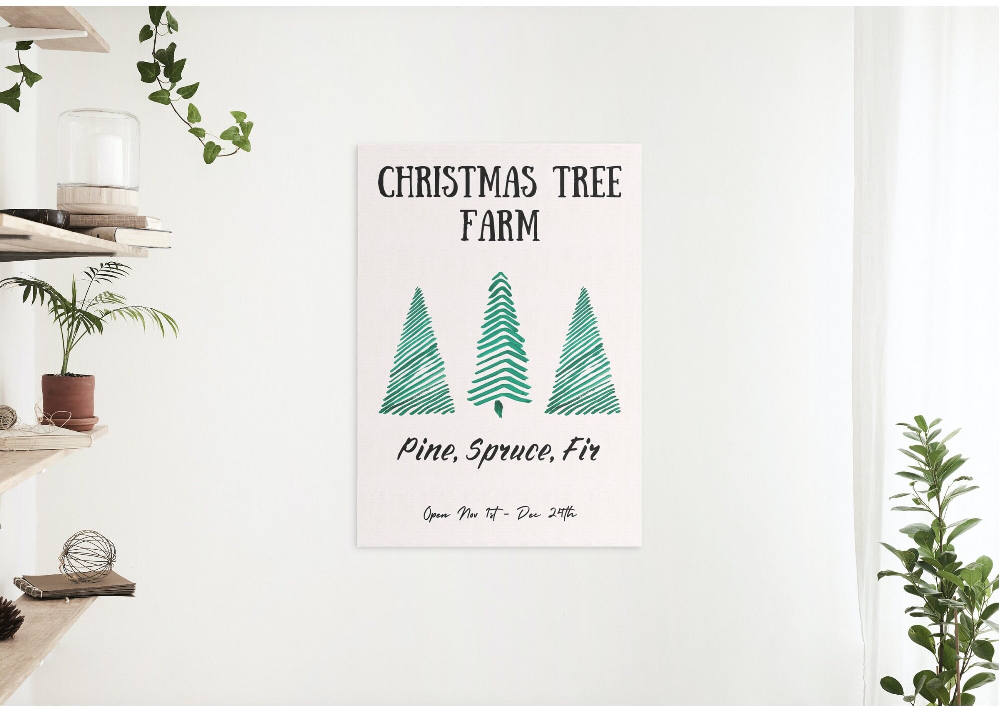 Printable Christmas Tree Farm Wall Art christmas Decor, Christmas Wall ...