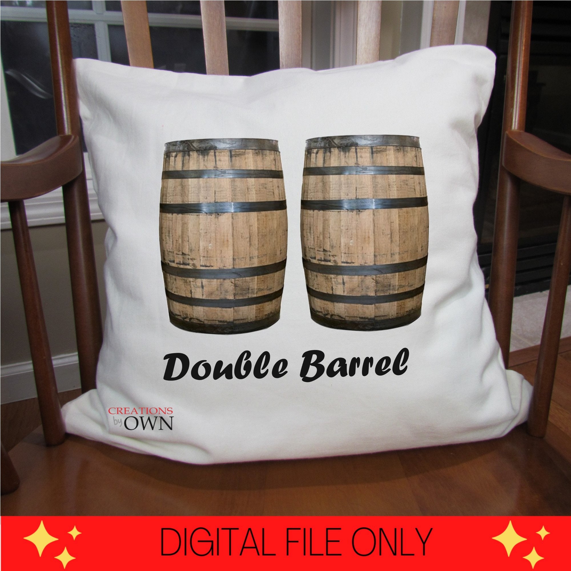 Double Barrel Svg, Dxf, Png, Jpg, Digital Download, Bar Towel Design ...